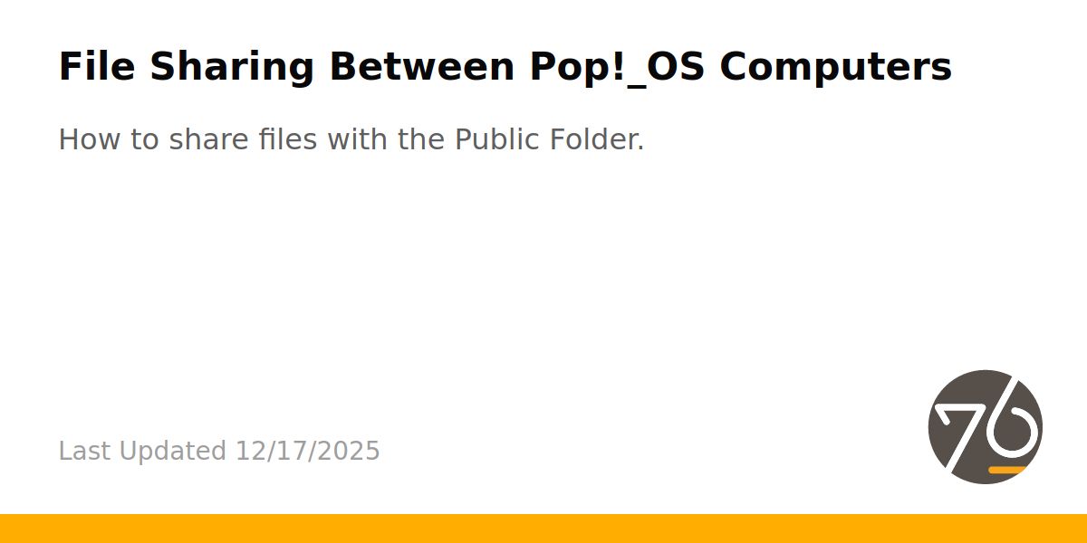 File Sharing Between Pop!_OS Computers - System76 Support