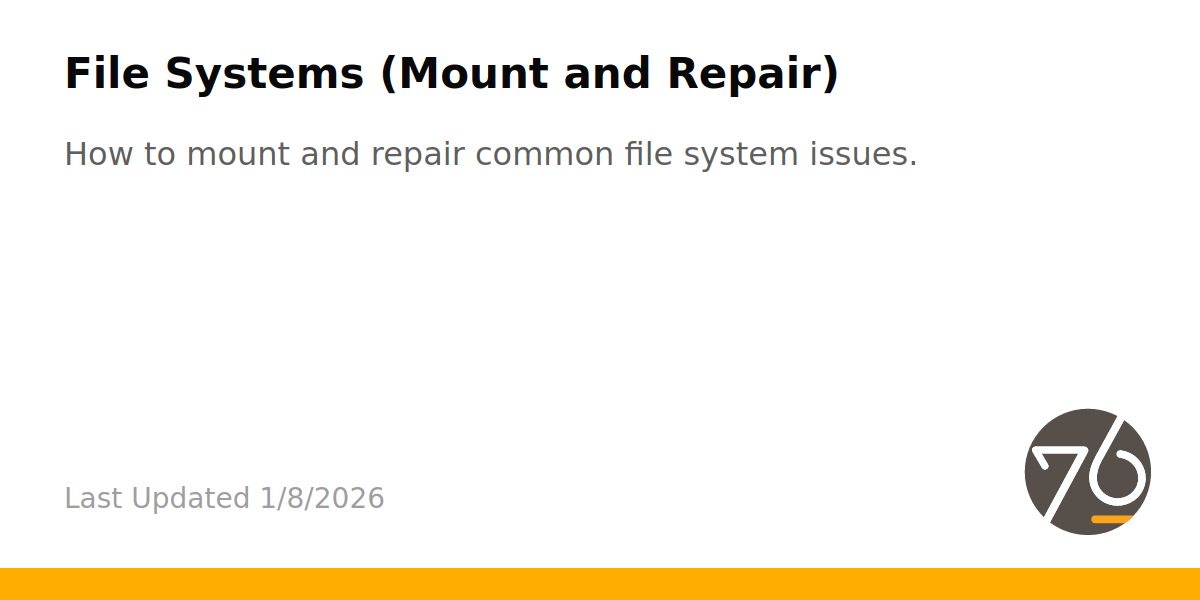File Systems (Mount and Repair) - System76 Support