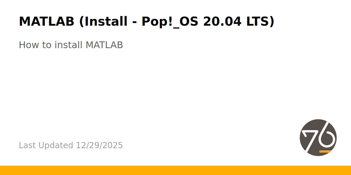 MATLAB (Install - Pop!_OS 20.04 LTS) - System76 Support