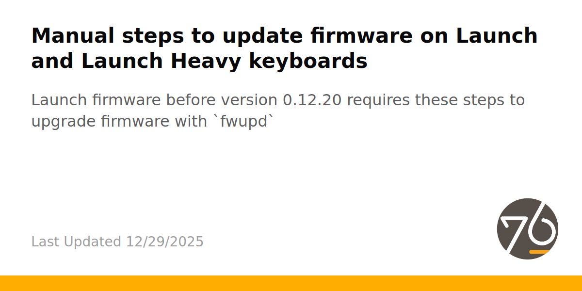 Manual steps to update firmware on Launch and Launch Heavy keyboards - System76 Support