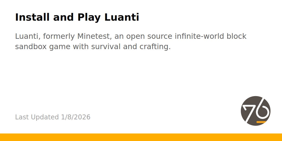 Install and Play Luanti - System76 Support