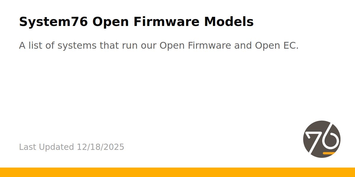 System76 Open Firmware Models - System76 Support