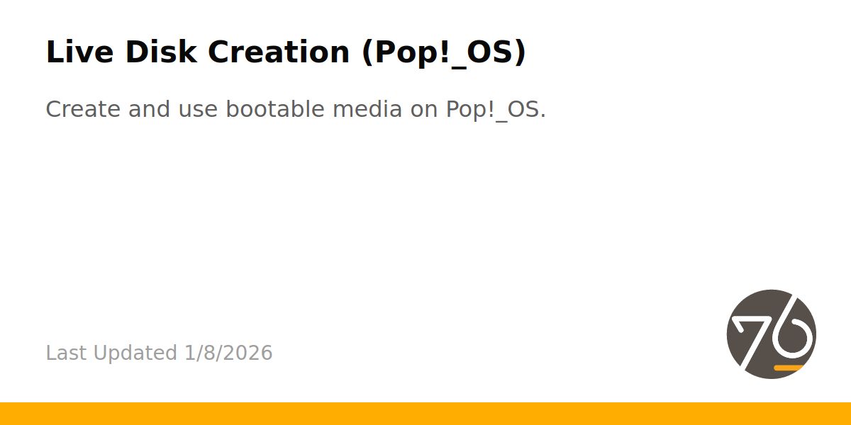 Live Disk Creation (Pop!_OS) - System76 Support