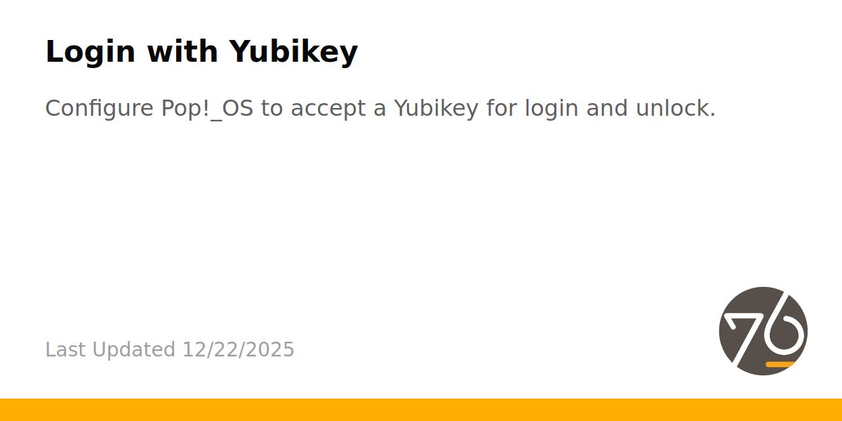 Login with Yubikey - System76 Support